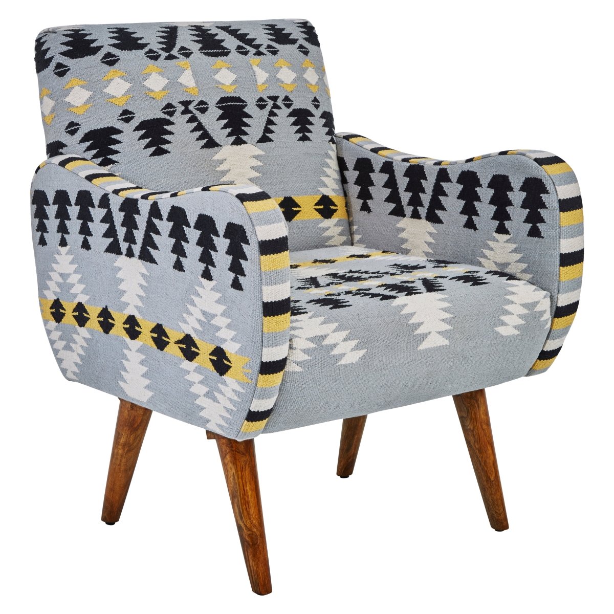 Kefena Multicolour Pattern Fabric Chair | Accent Chair | OPULENT Co.